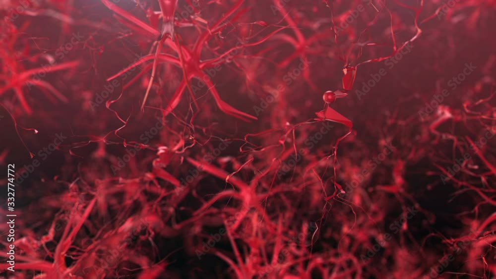 Neuron Network Brain Activity. Neuron and synapse activity animation ...