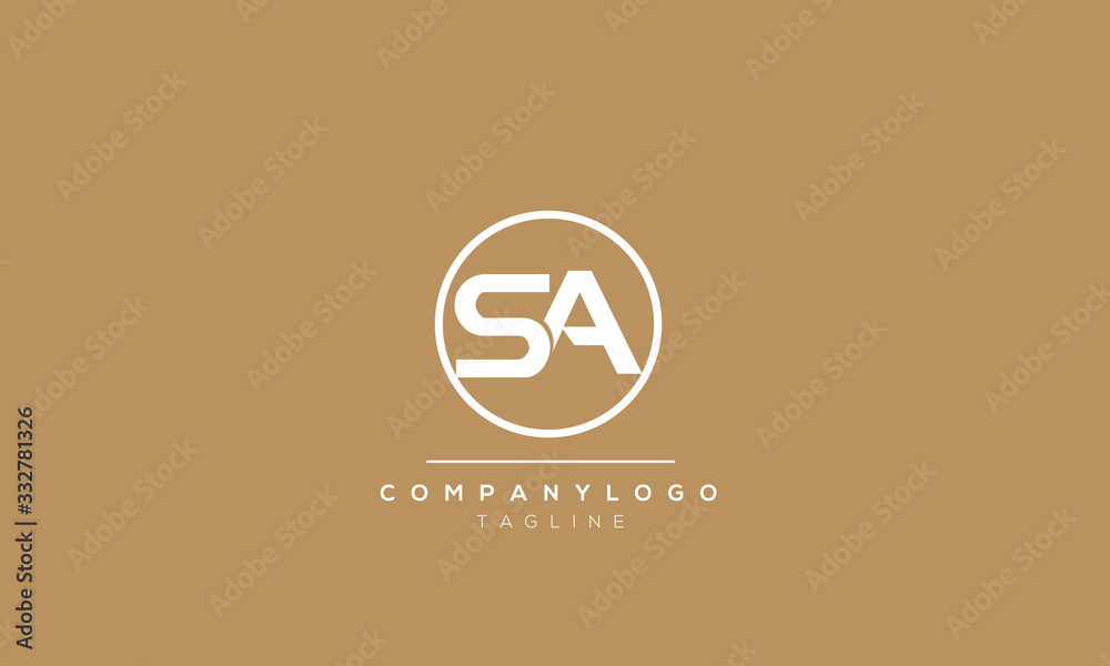 SA Letter Logo Alphabet Design Template Vector Stock Vector | Adobe Stock