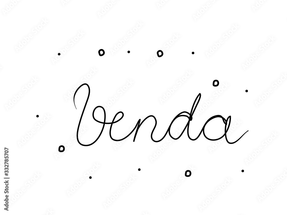 Venda phrase handwritten with a calligraphy brush. Sell-out in ...