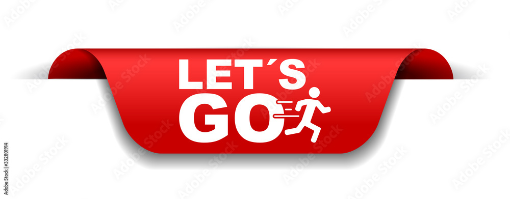 red vector illustration banner lets go Stock Vector | Adobe Stock