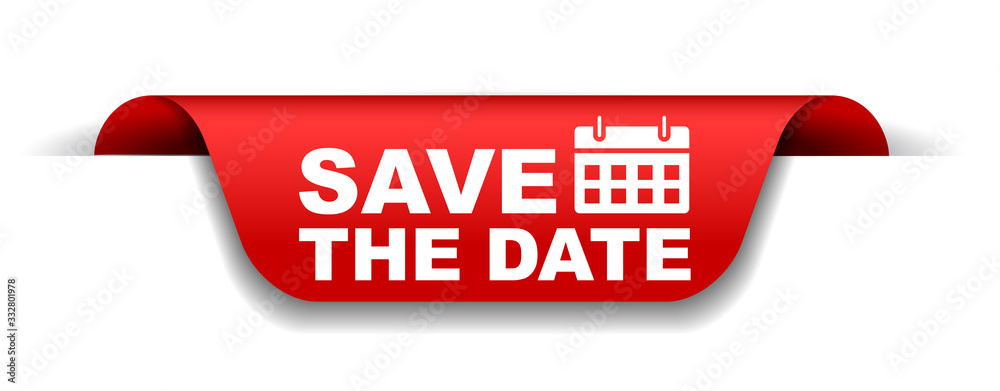 red vector illustration banner save the date Stock Vector | Adobe Stock