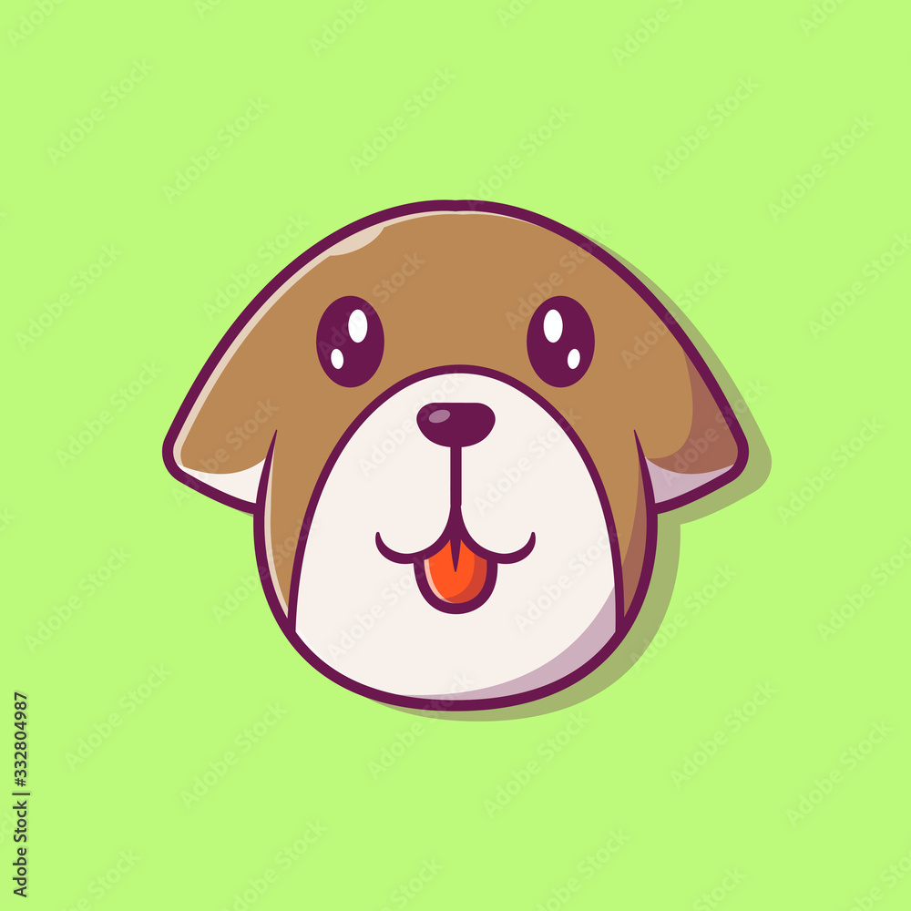 Cute Dog Face Vector Icon Illustration. Breed of Dog Face. Animal Icon ...