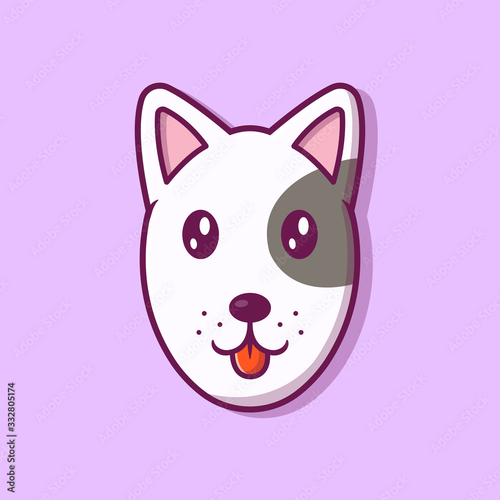 Cute Dog Face Vector Icon Illustration. Breed of Dog Face. Animal Icon ...