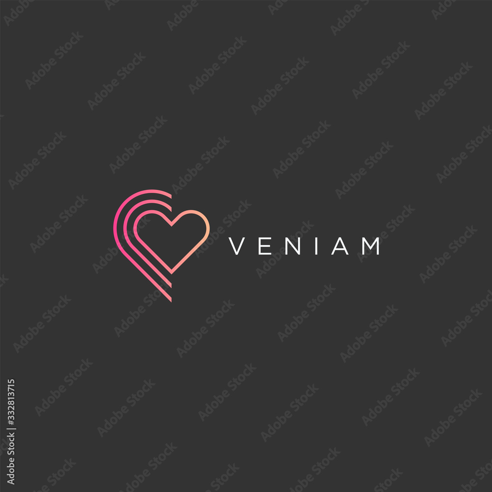 Abstract heart logo design template Stock Vector | Adobe Stock