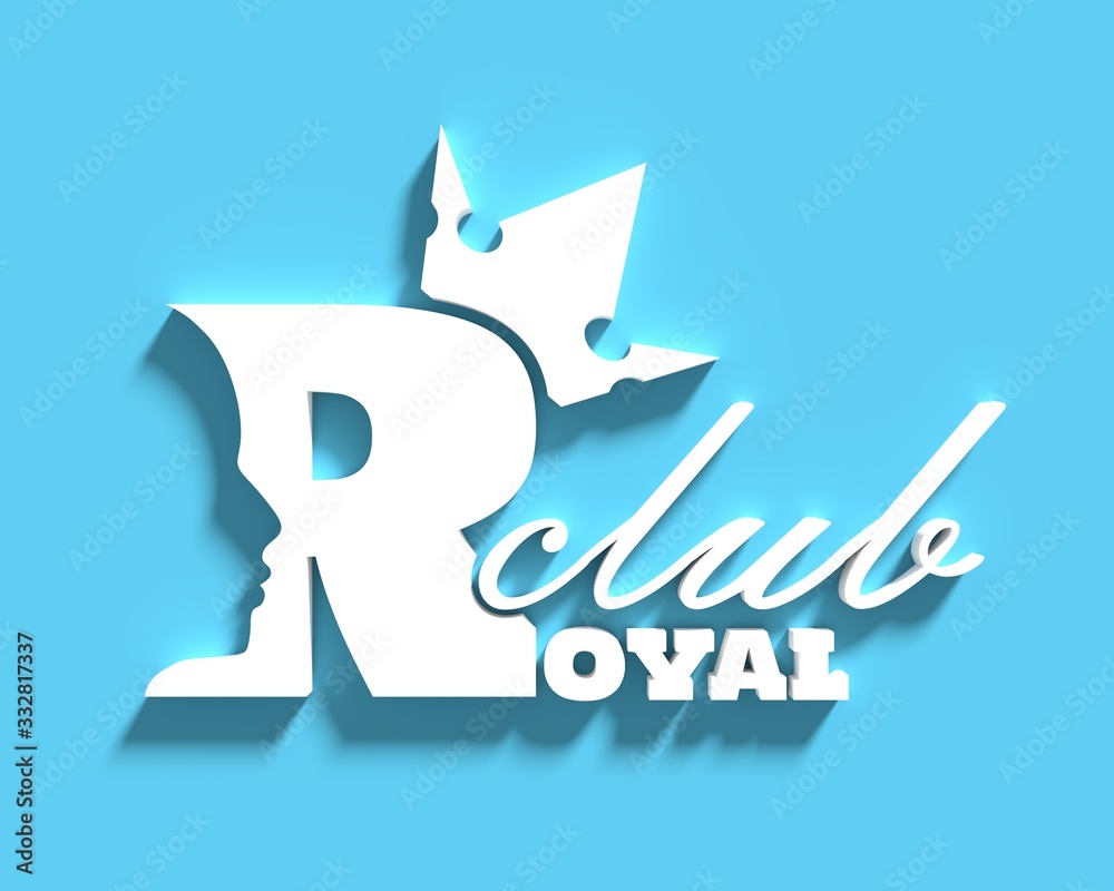 Royal club luxury emblem. Royal word. Prince head silhouette with crown ...