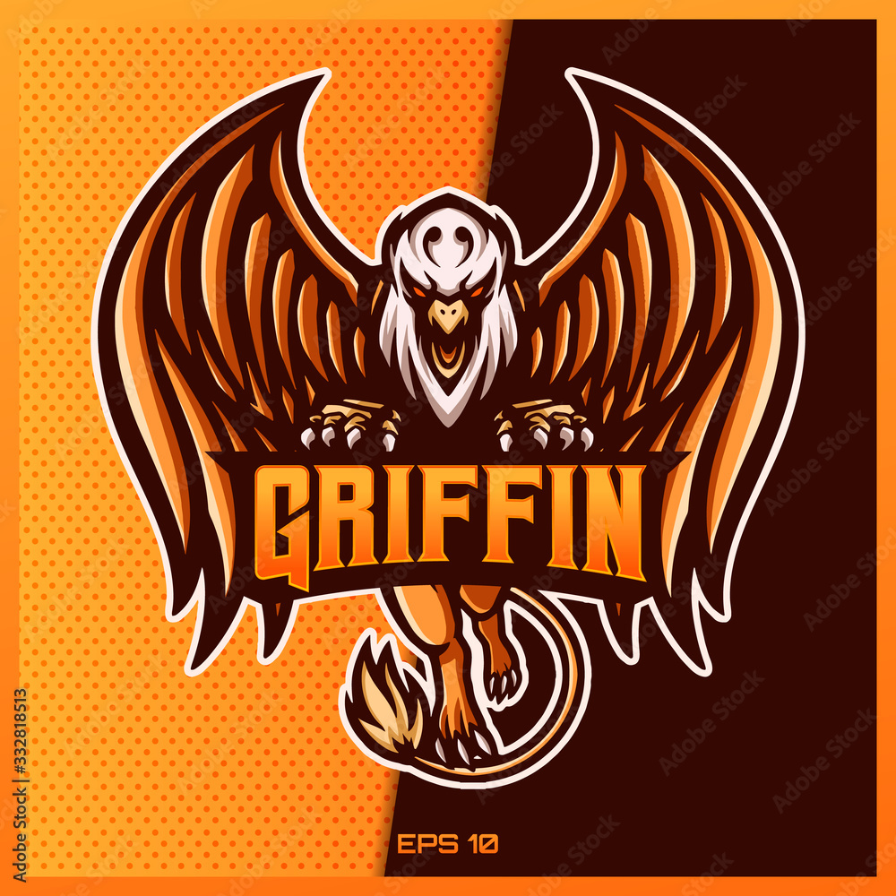 Griffin Eagle esport and sport mascot logo design in modern ...