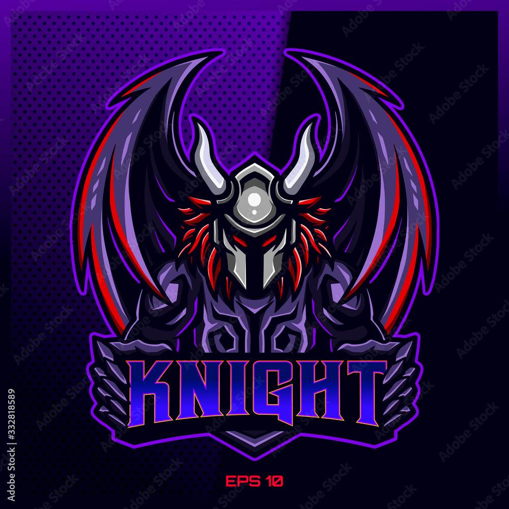 Dark knight evil esport and sport mascot logo design in modern ...