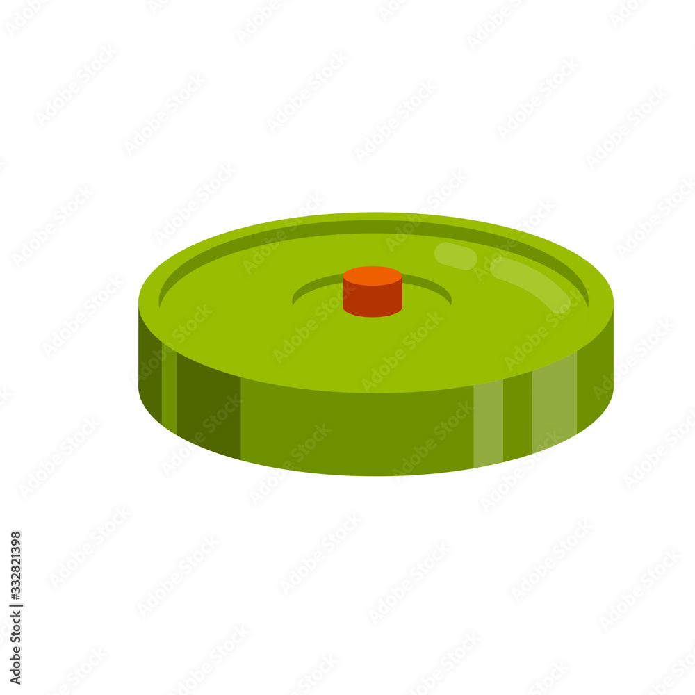 Mine. Green bomb. Element of minefield. Military operations and war ...