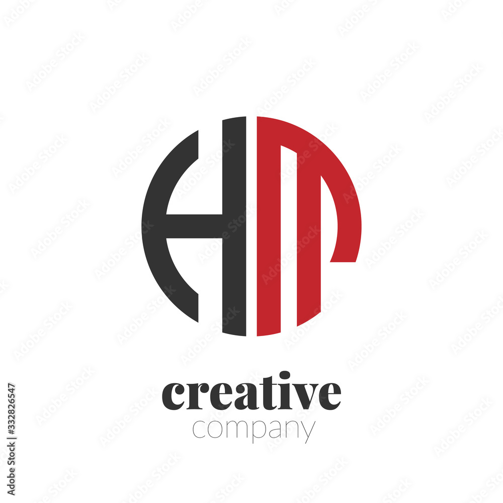 Initial Letter hm Creative Elegant Circle Logo. Circle Logo Template ...