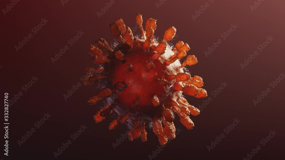 Realistic 3D footage of the isolated respiratory syndrome coronavirus 2 ...