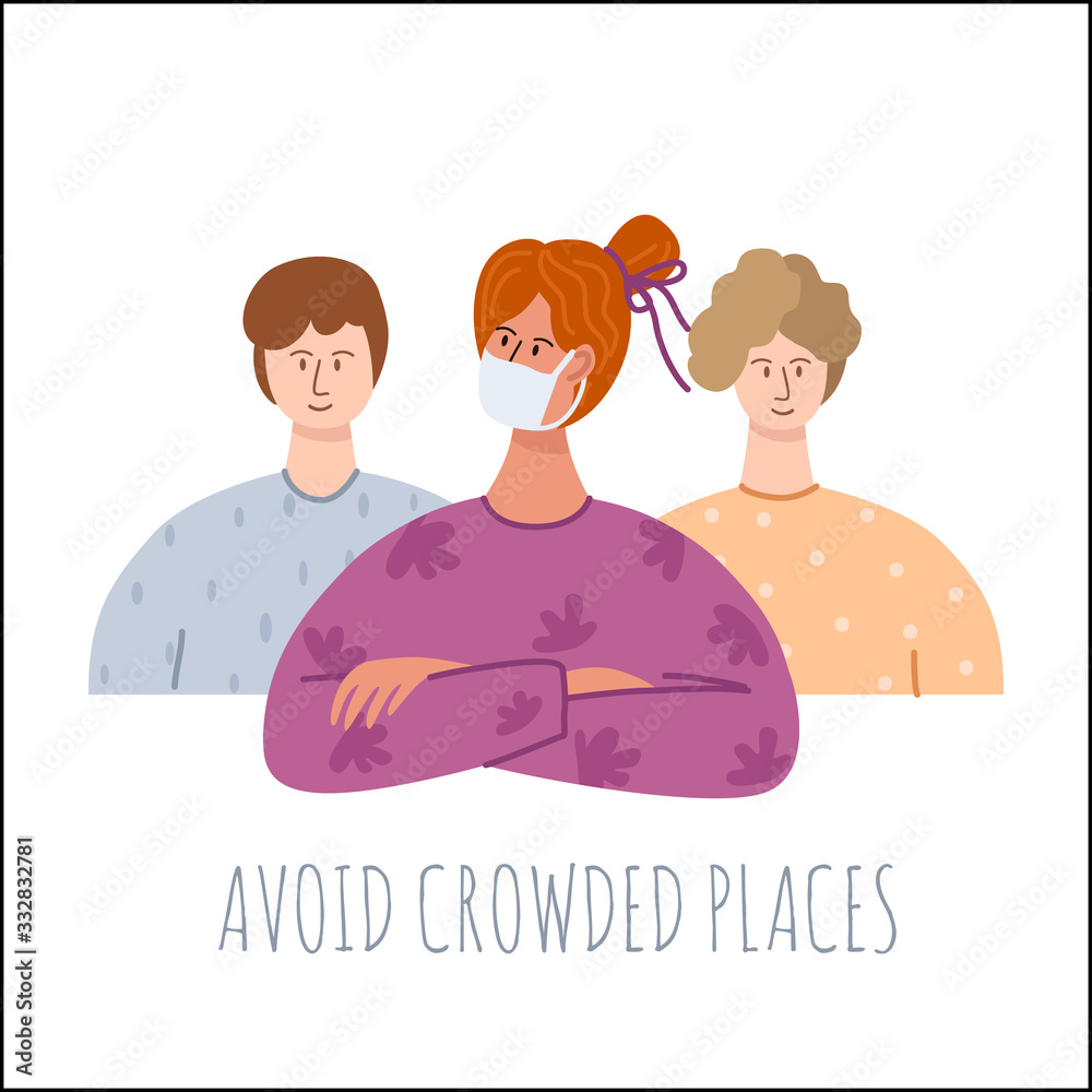 Coronavirus COVID-19 preventions concept. Flu, cold, contaminated air ...