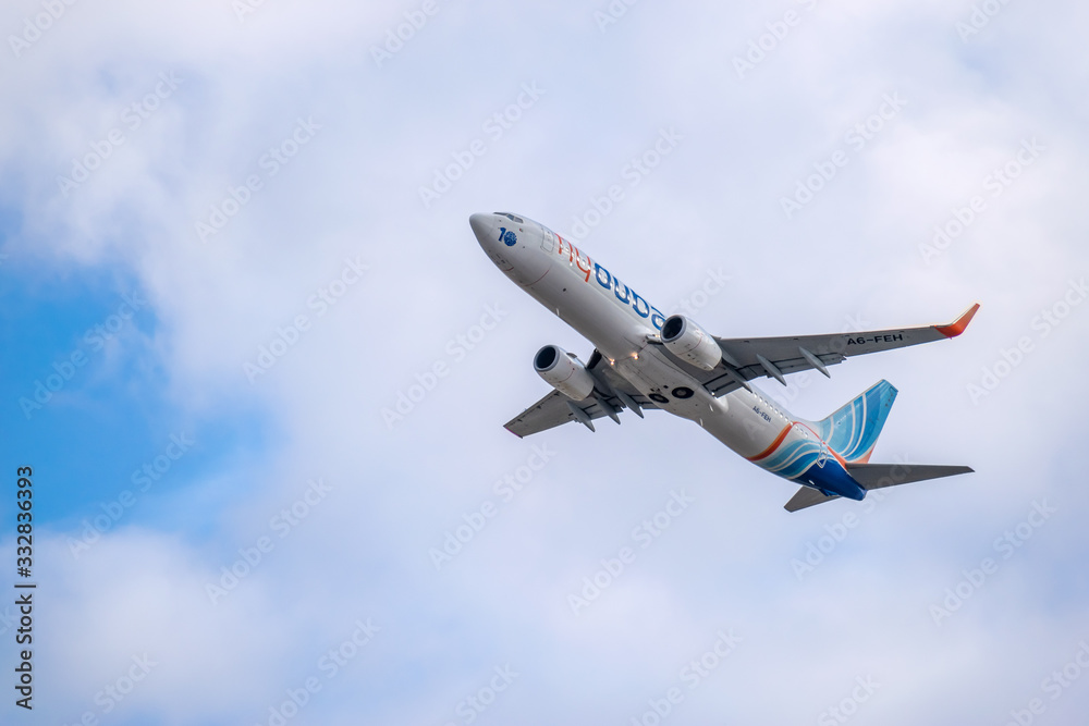 FlyDubai Boeing 737-800 takeoff Stock Photo | Adobe Stock