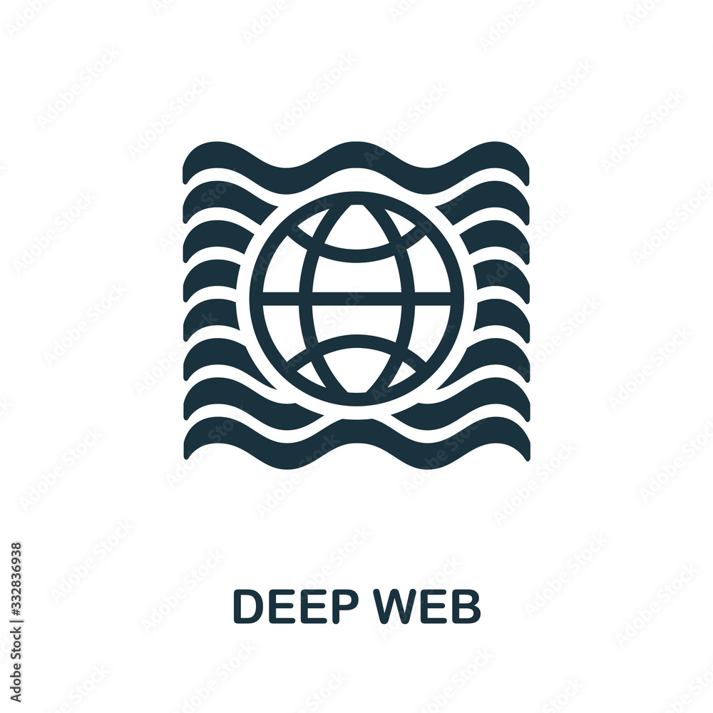 Deep Web icon from banned internet collection. Simple line Deep Web ...