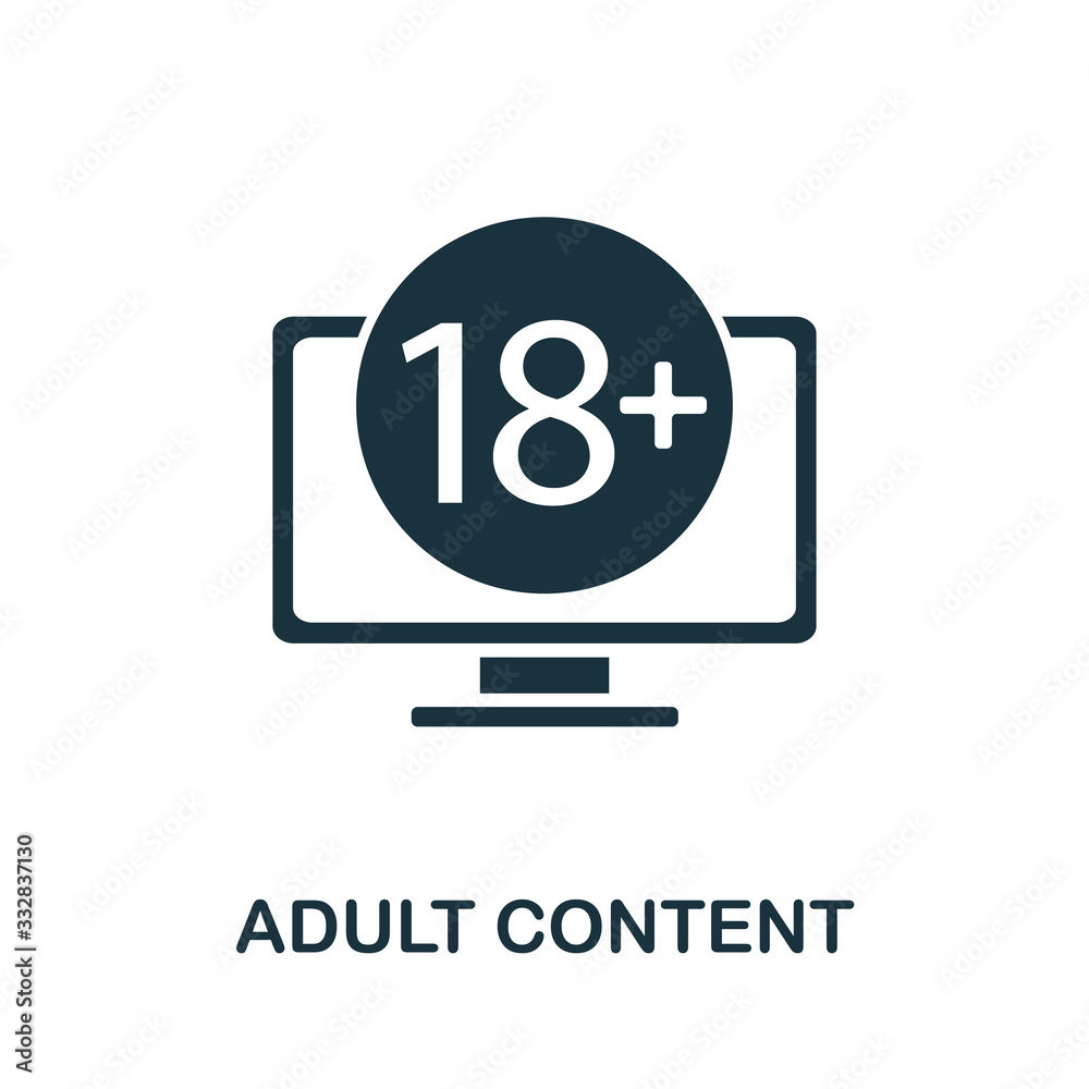 Adult Content icon from banned internet collection. Simple line Adult ...