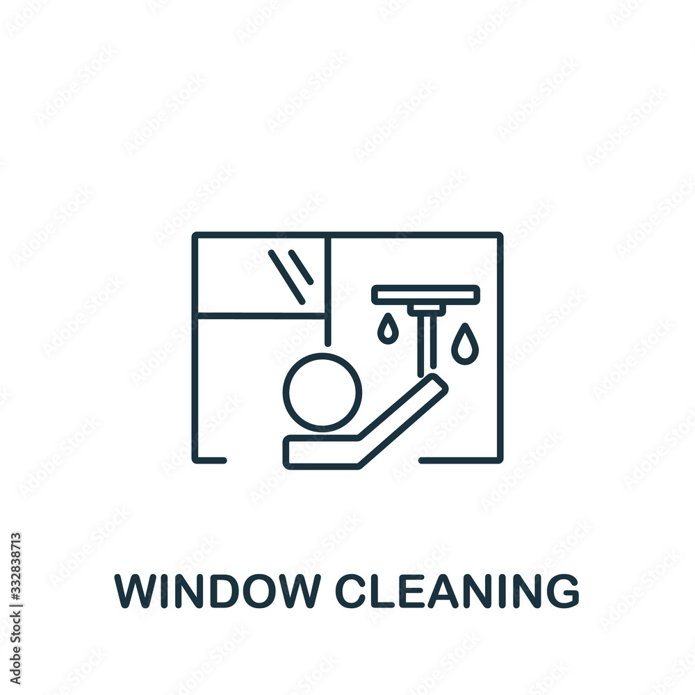 Window Cleaning icon from cleaning collection. Simple line element ...