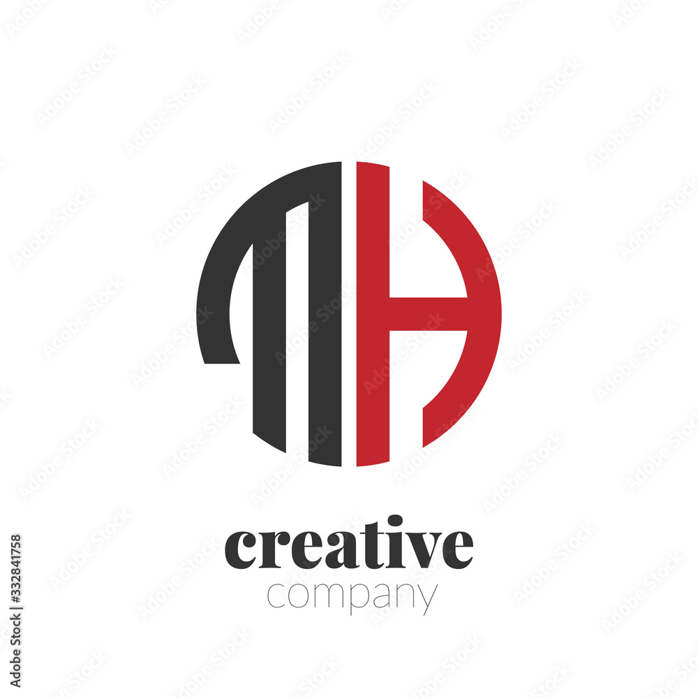 Initial Letter mh Creative Elegant Circle Logo. Circle Logo Template ...