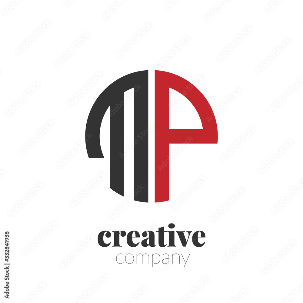 Initial Letter mp Creative Elegant Circle Logo. Circle Logo Template ...