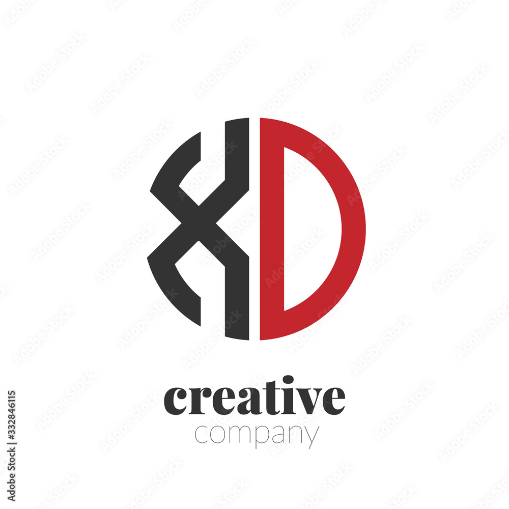 Initial Letter xd Creative Elegant Circle Logo. Circle Logo Template ...