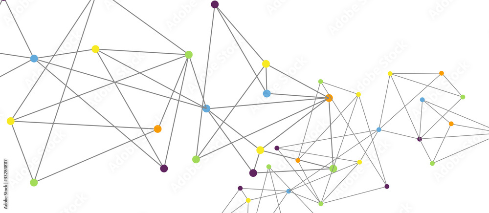 Line points connections, triangular technology design. Abstract ...
