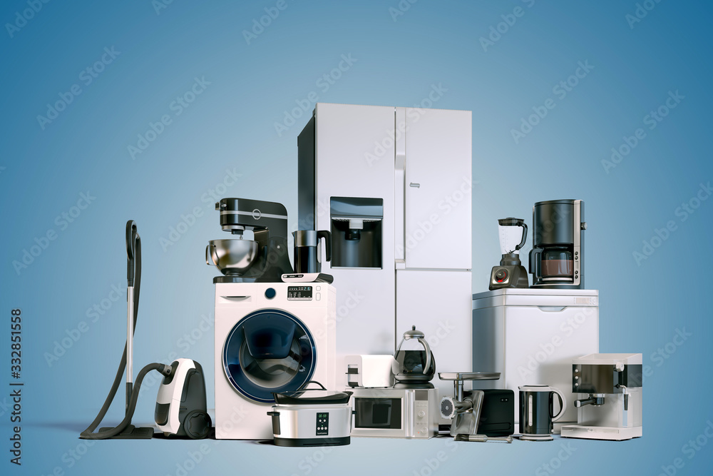 3d render of home appliances collection set Hazır İllüstrasyon | Adobe ...