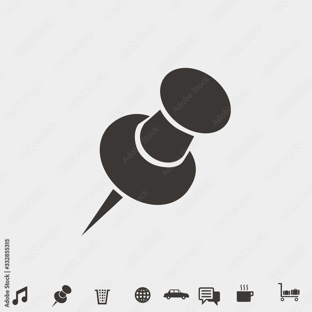 thumb pin board icon vector illustration and symbol for website and ...