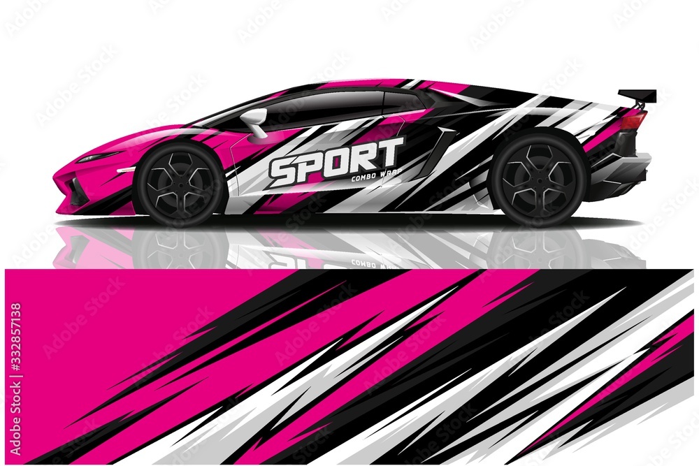 Sports car wrapping decal design Stock Vector | Adobe Stock