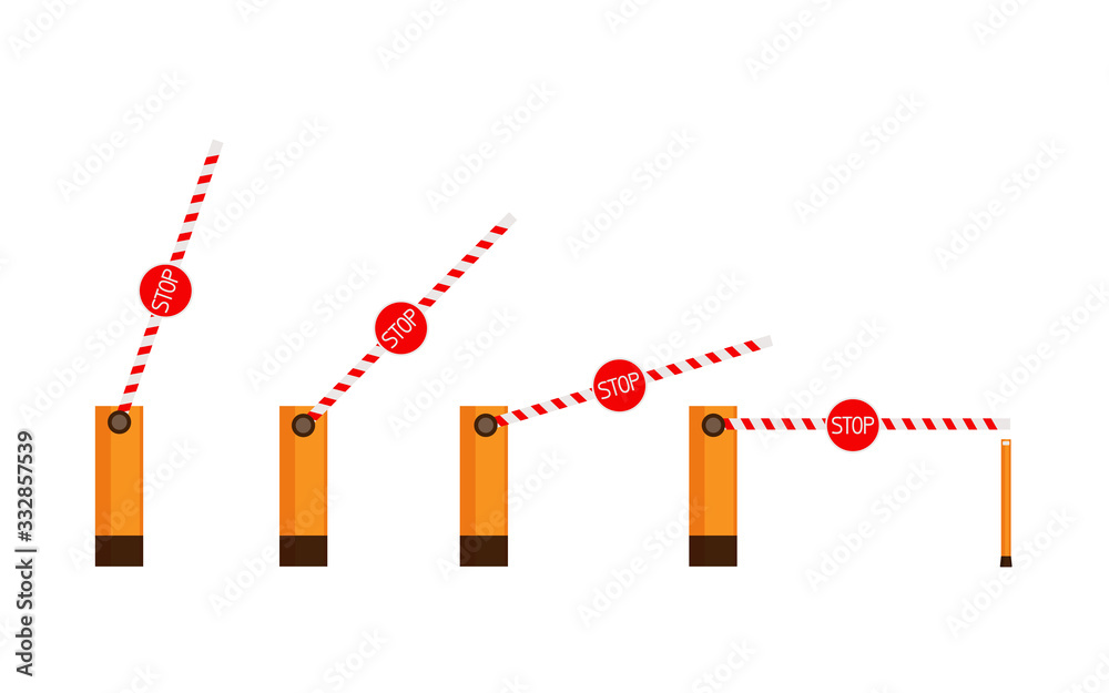 Flat vector set of barriers on a white background. Different barriers ...