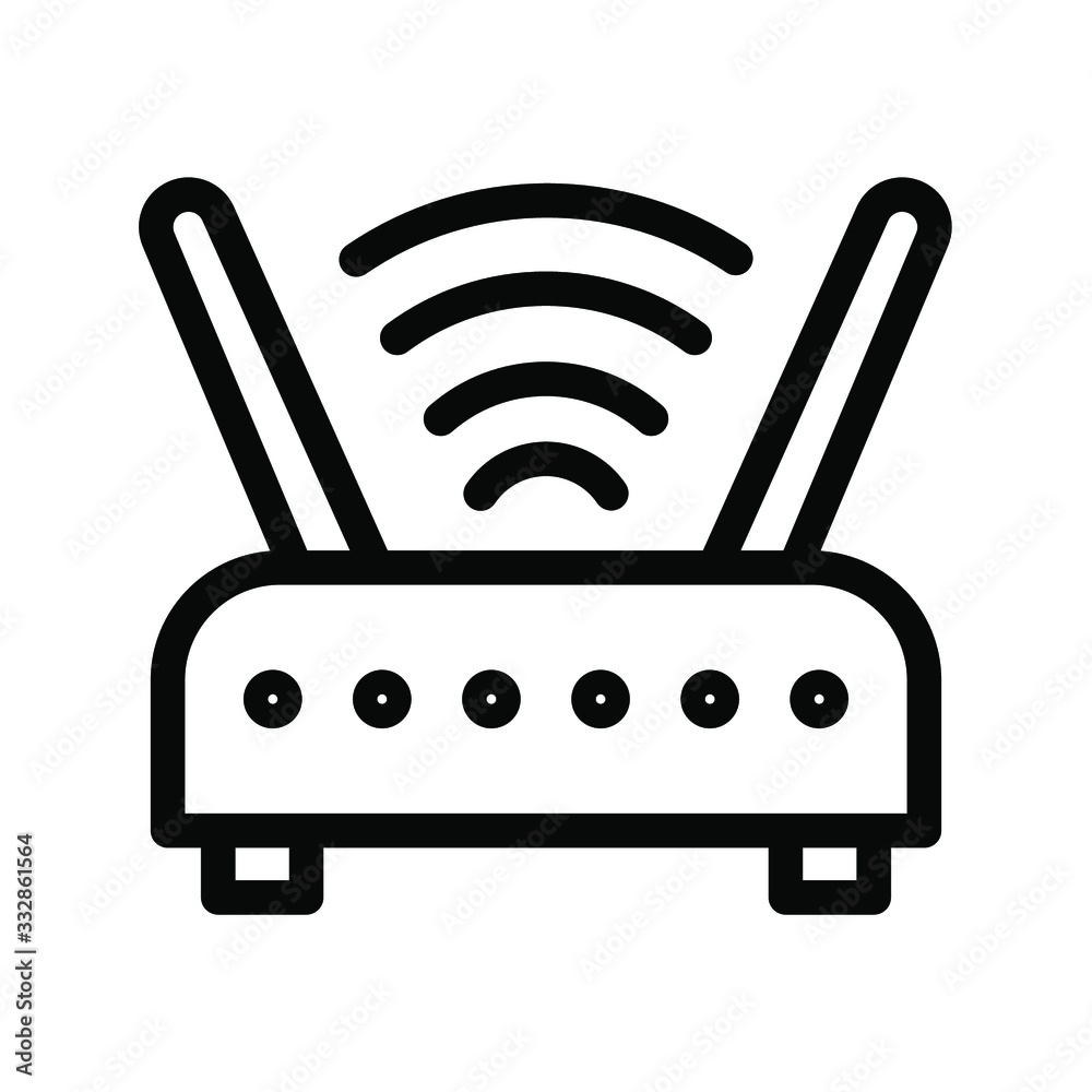 Router icon , wireless vector signal emblem isolated illustration ...
