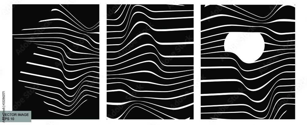 Abstract rippled lines pattern with wavy vibrant facture on background ...