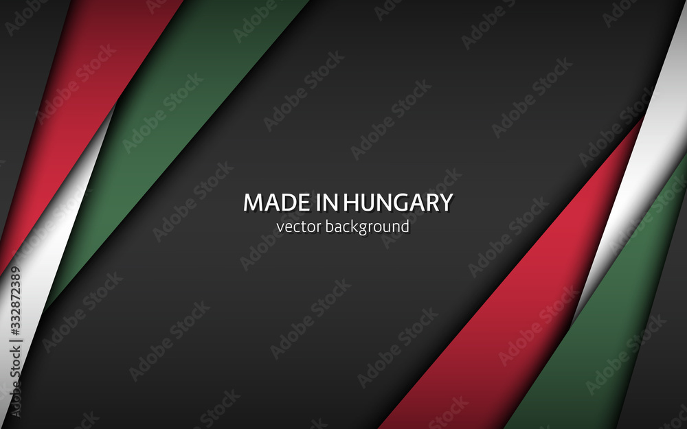 Made in Hungary, modern vector background with Hungarian colors ...