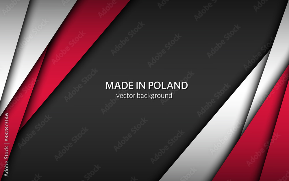 Made in Poland, modern vector background with Polish colors, overlayed ...