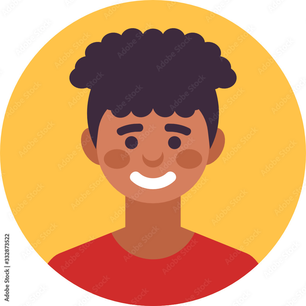 Super set of cool flat kids avatars icons. Positive boy and girl ...