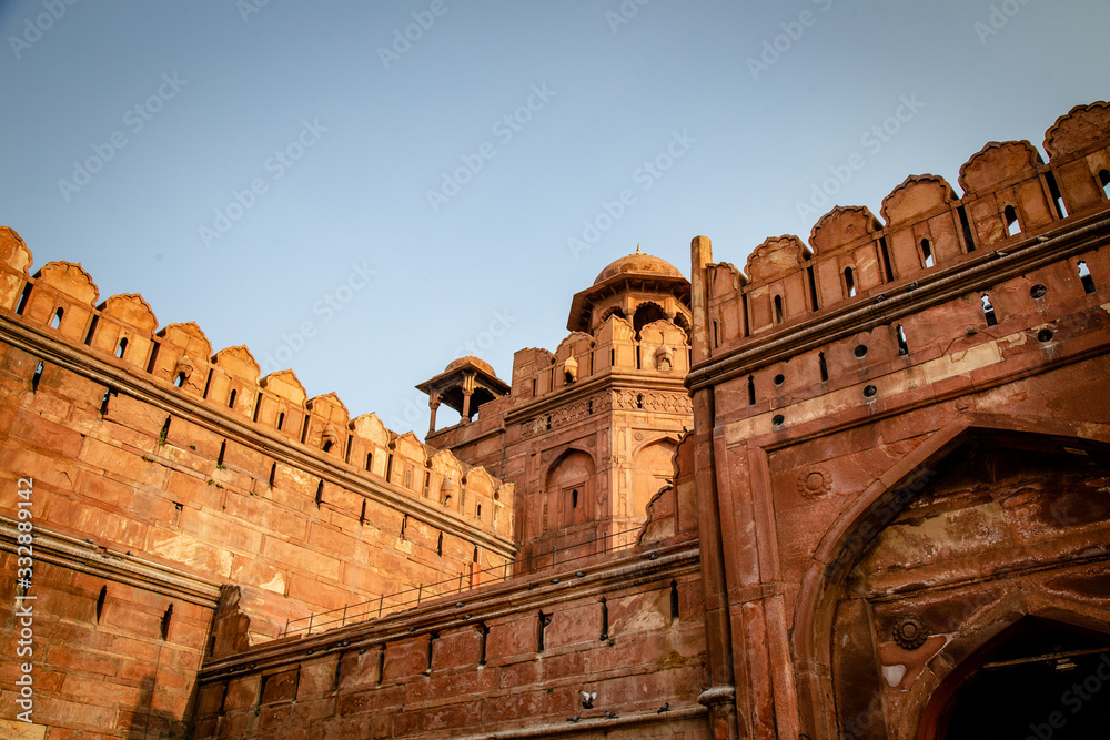 Main entrance of Red Fort building.The Red Fort is a historic fort in ...