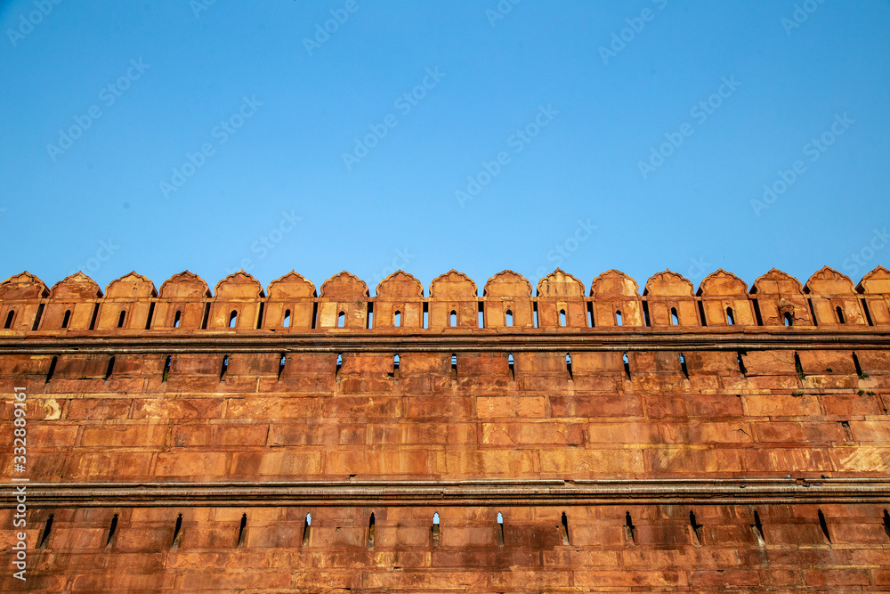 Main entrance of Red Fort building.The Red Fort is a historic fort in ...