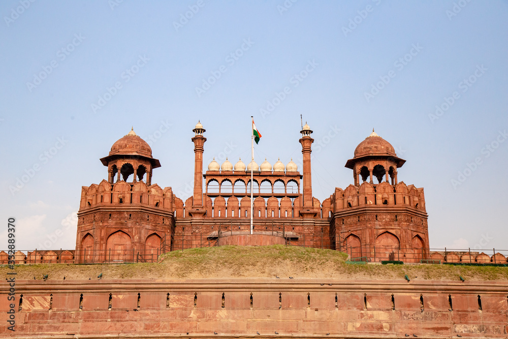 Main entrance of Red Fort building.The Red Fort is a historic fort in ...