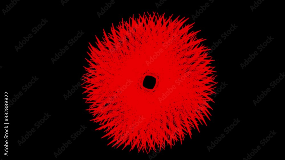 HD animation video of red color lines pattern over round or circle ...