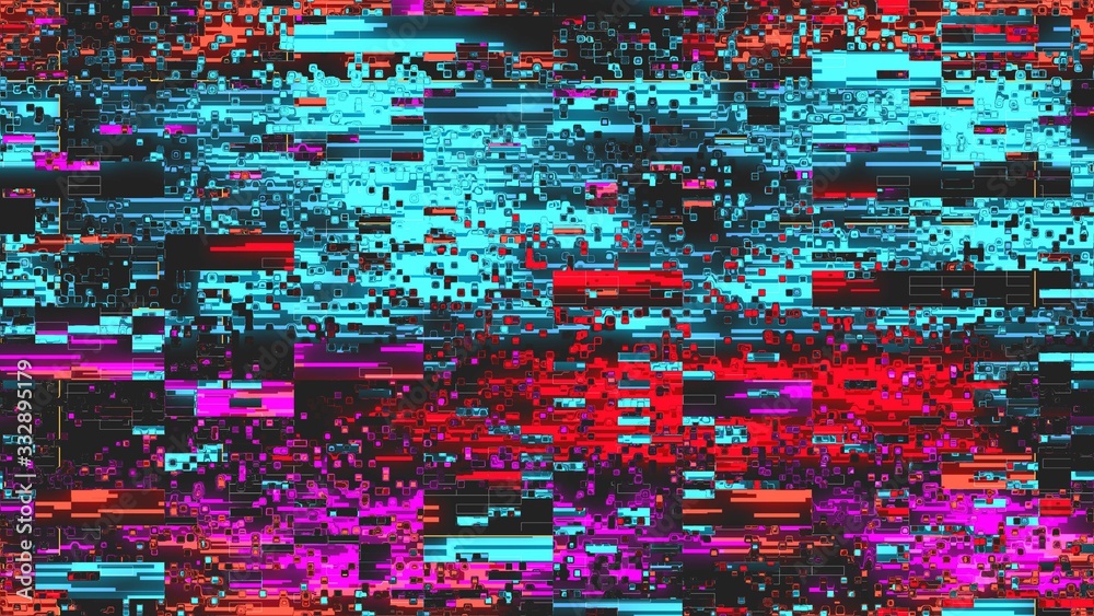 abstract background with digital twitches, color distortion of ...