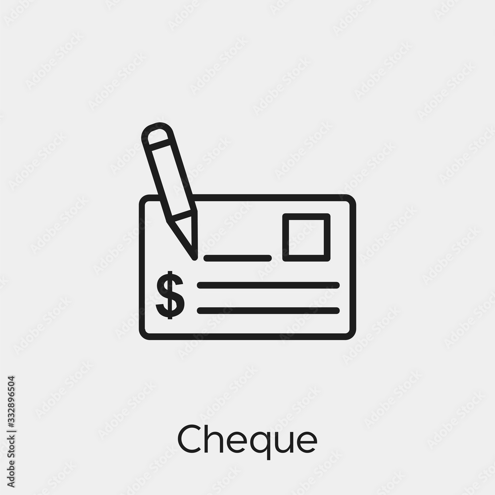 cheque icon vector. Linear style sign for mobile concept and web design ...