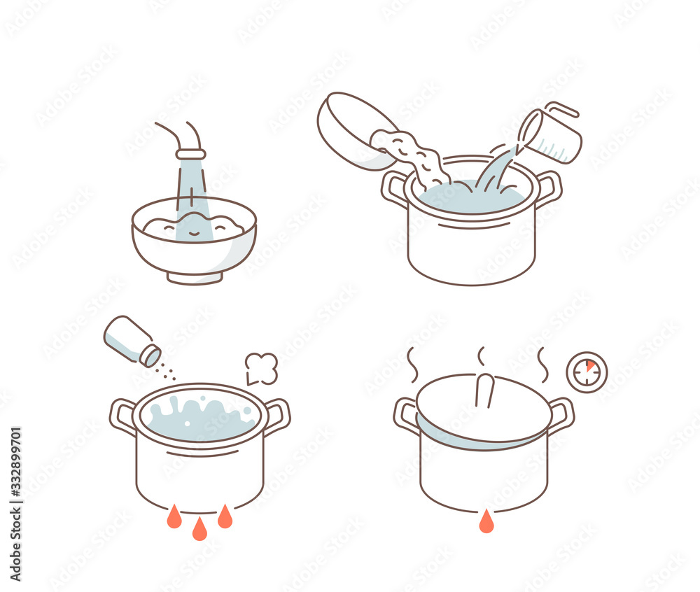 Instruction How to Prepare and Cook Rice. Cooking Direction for Ideal ...