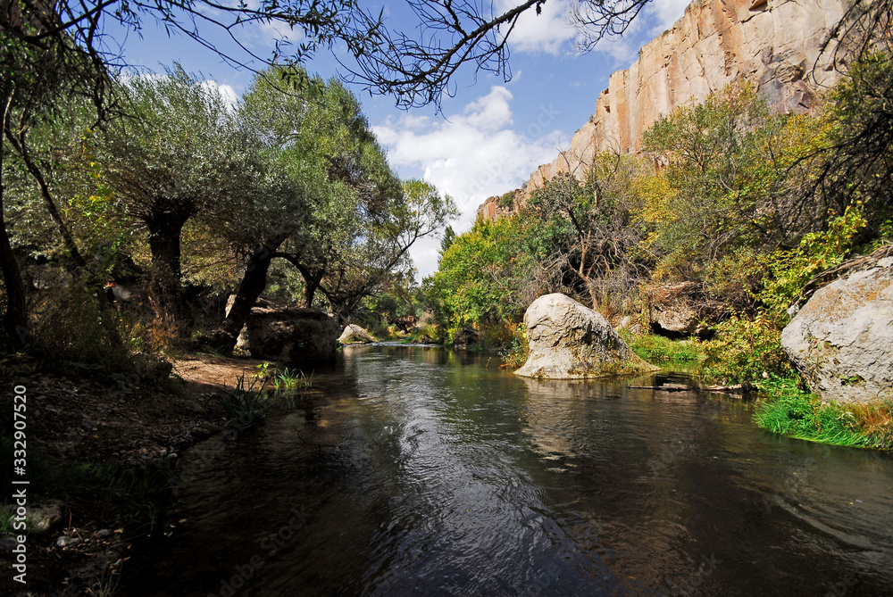 Ihlara Valley in Cappadocia. Ihlara Valley ( Peristrema Monastery ) or ...