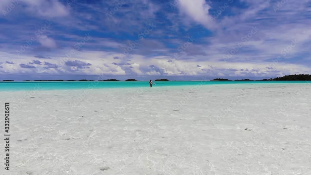 Blue Lagoon in French Polynesia is a small lagoon that develops within ...