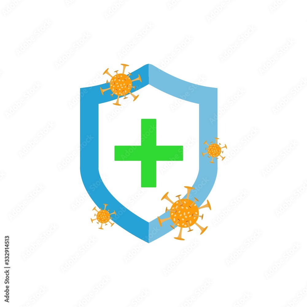 Immune system vector icon logo. Protection against bacteria health ...