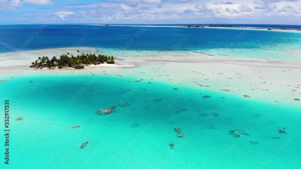 Blue Lagoon in French Polynesia is a small lagoon that develops within ...