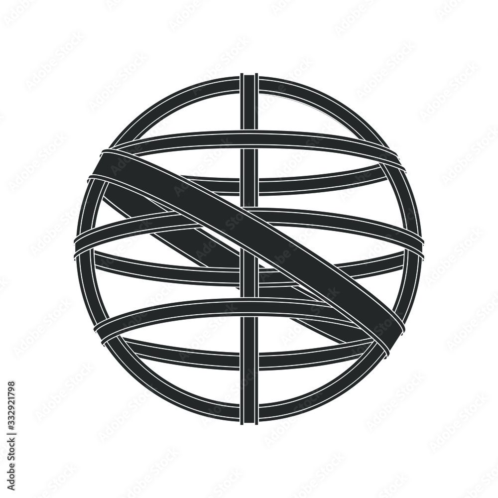 Armillary sphere graphic icon isolated on white background. Symbol ...