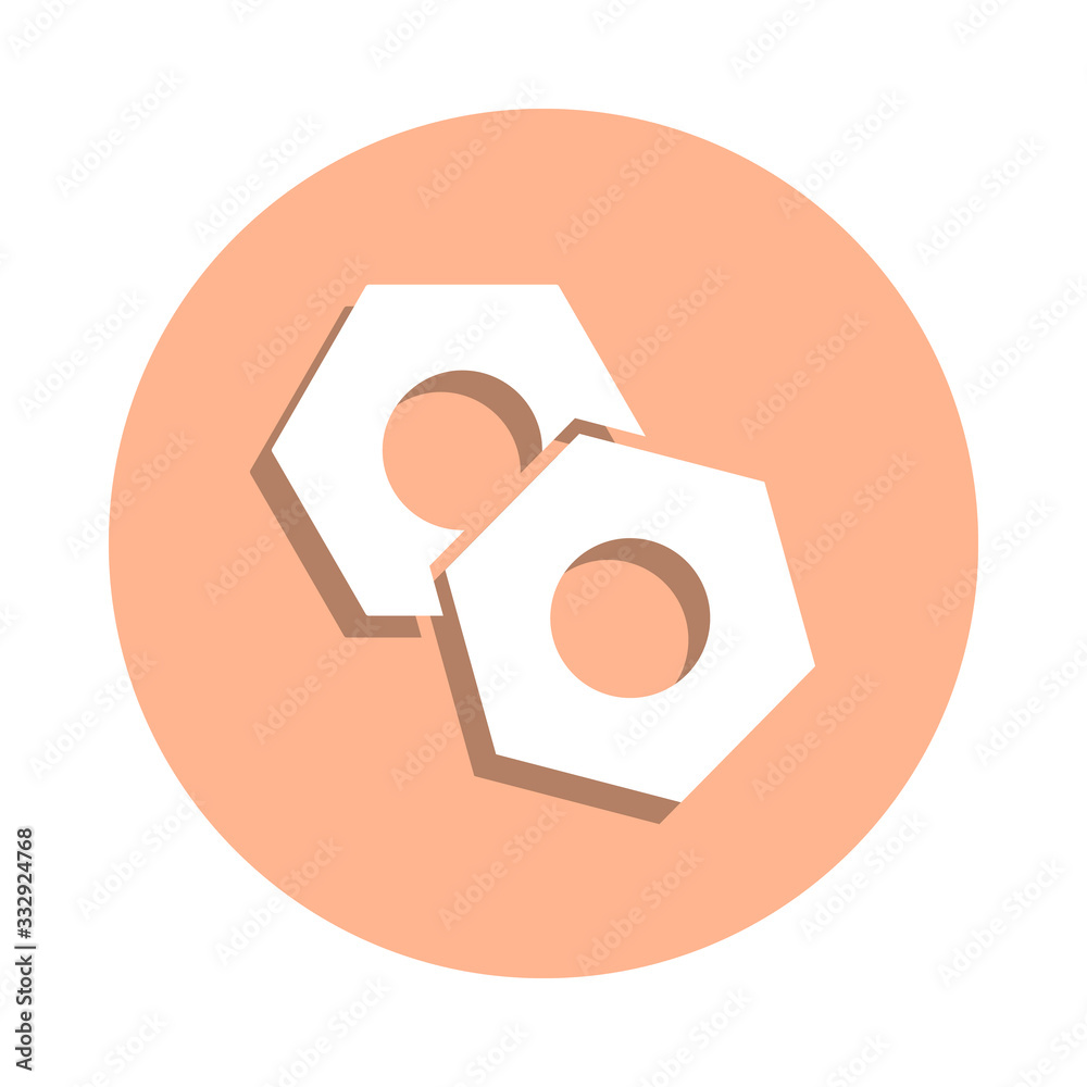 Bolts badge icon. Simple glyph, flat vector of engineering icons for ui ...