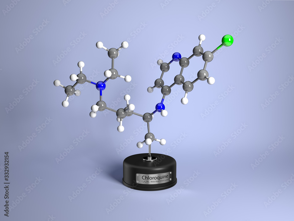 Chloroquine molecule showing the chloroquine molecular structure ...