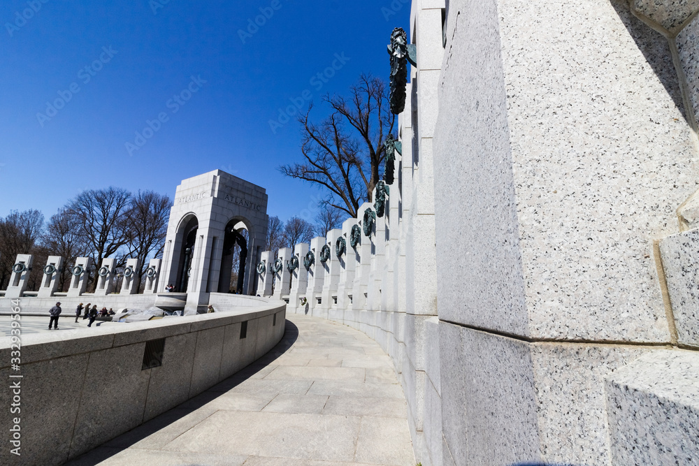 Northern-side of the National World War Two Memorial including vertical ...