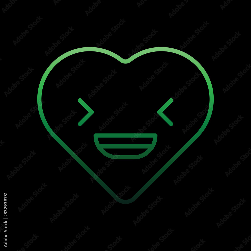 calm emoji nolan icon. Simple thin line, outline vector of heart ...