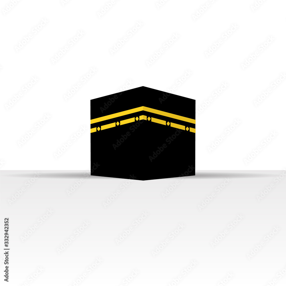 Kaaba Vector Illustration, Islamic Qibla Icon Stock Vector | Adobe Stock
