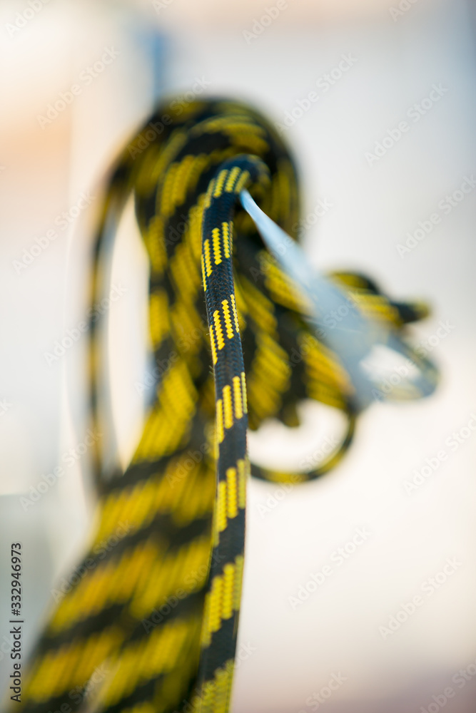Rope. Sailors on yachts twist the rope into bays Stock Photo | Adobe Stock